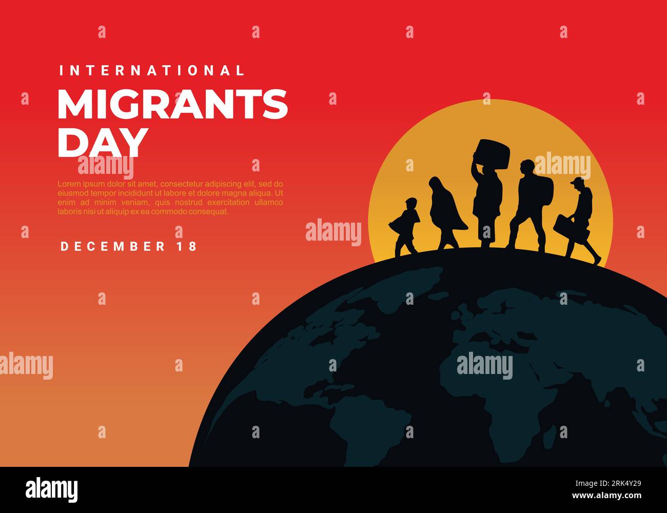 International migrants day background celebrated on december 18 Stock Vector Image & Art - Alamy