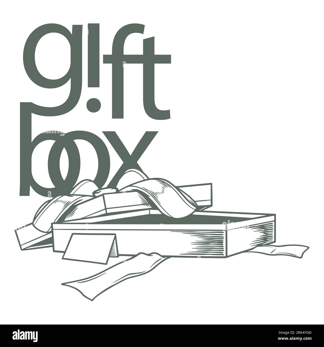 Hand drawing happy Birthday gift box isolated on white background Stock ...