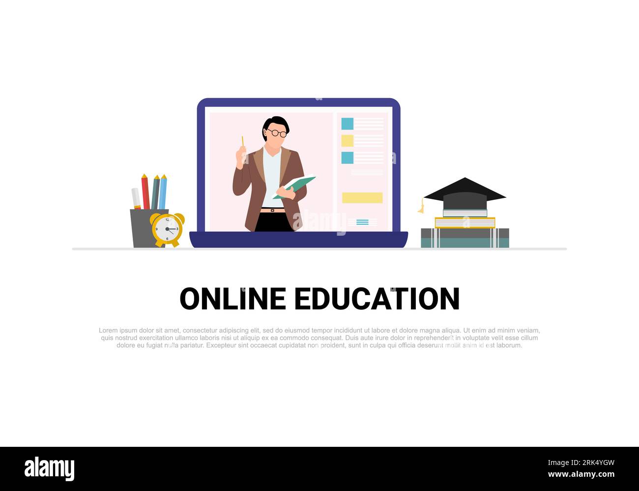 Online education day background isolated on white background Stock ...