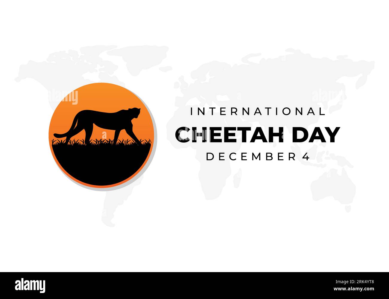 International cheetah day background celebrated on december 4th Stock ...