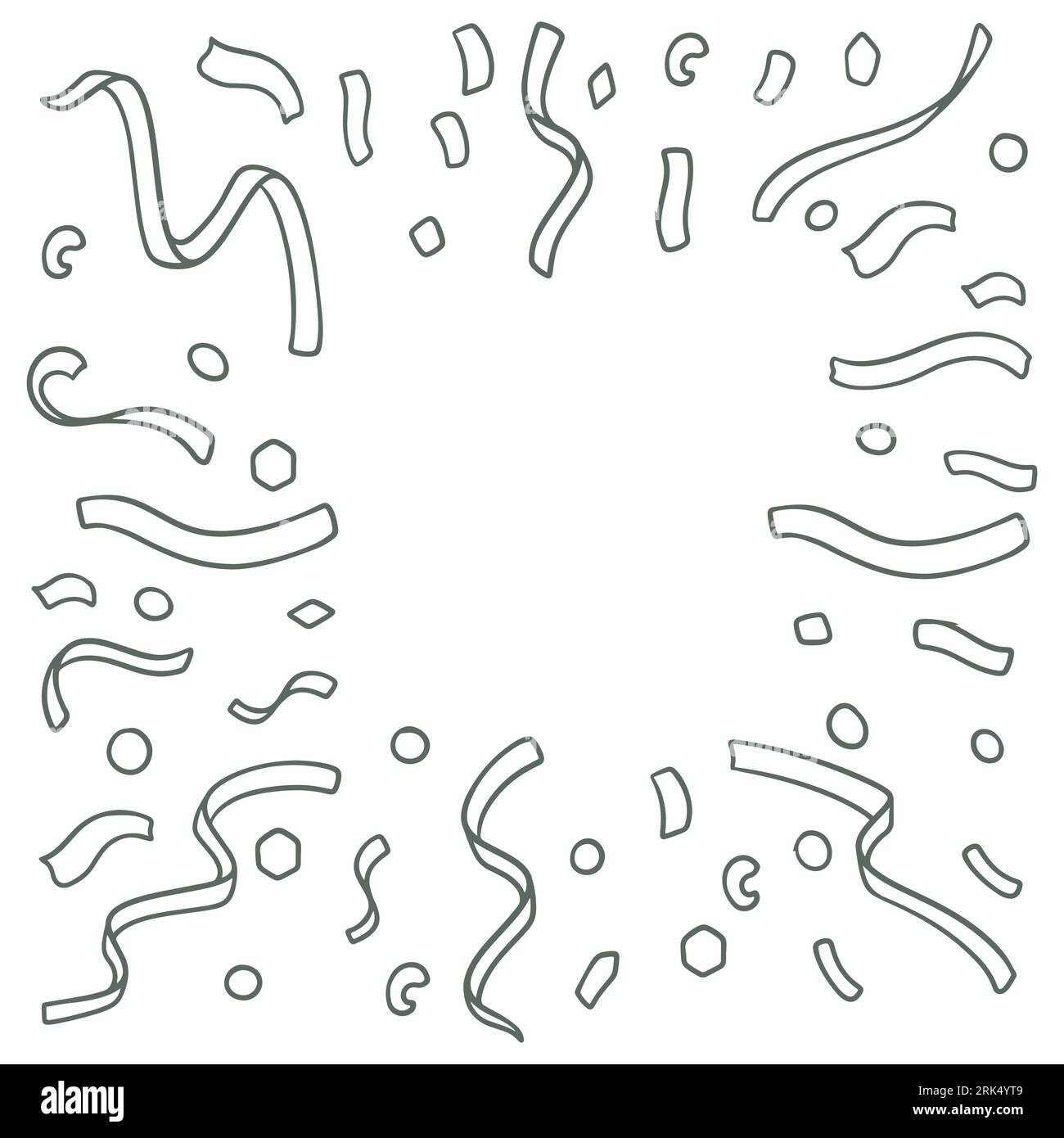 Hand drawing happy Birthday confetti isolated on white background Stock ...