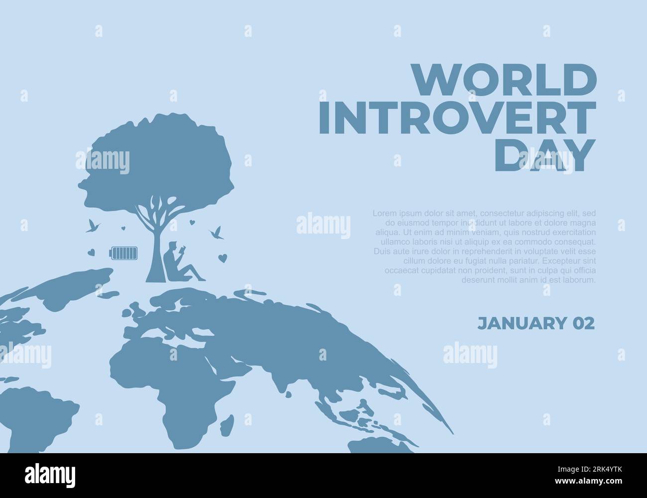 World introvert day background celebrated on january 2nd Stock Vector ...