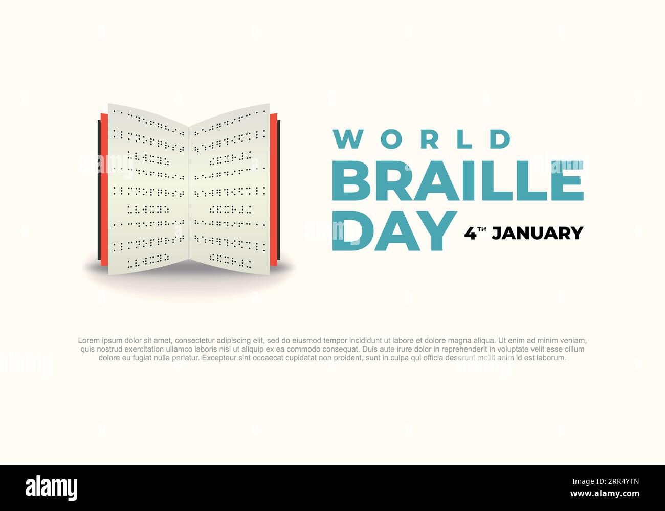 World braille day background celebrated on January 4 isolated on white ...