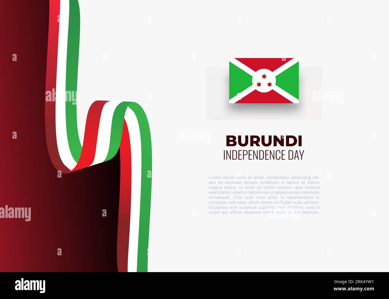 Burundi independence day on july 1st background isolated on white ...