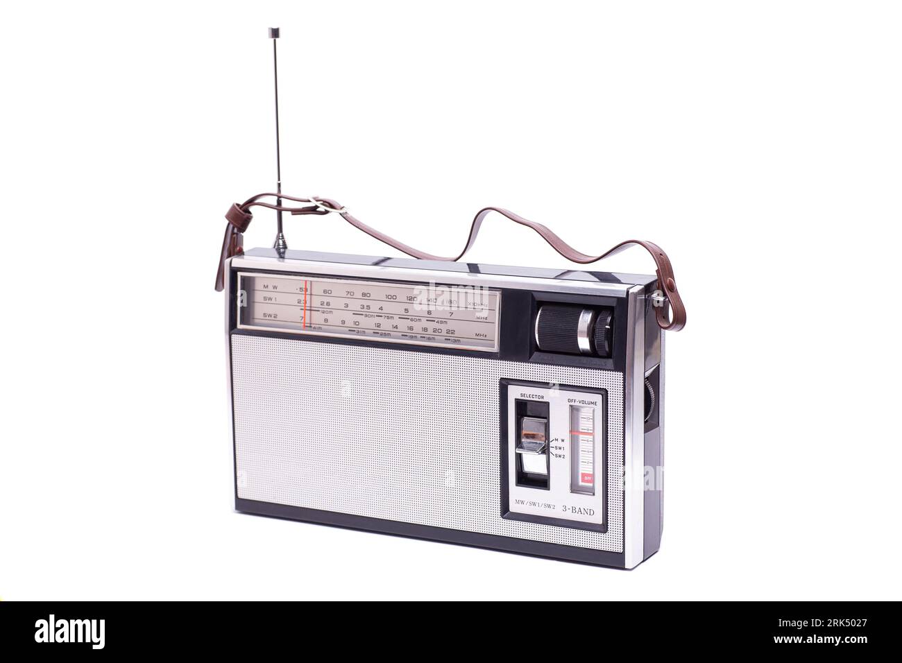 Vintage transistor radio isolated on white background Stock Photo - Alamy