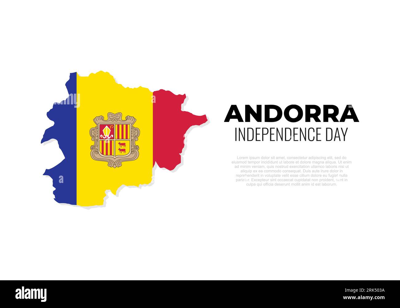 Andorra independence day banner poster isolated on white background ...