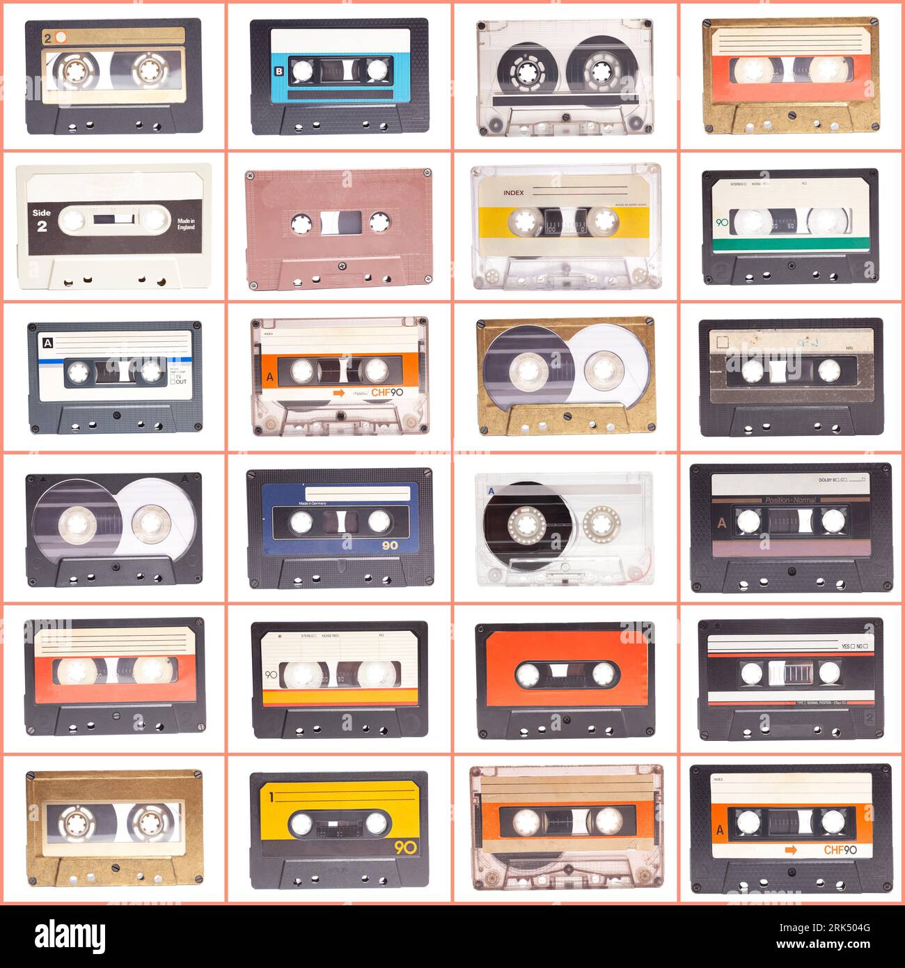 Collection of various vintage audio cassettes tapes Stock Photo - Alamy