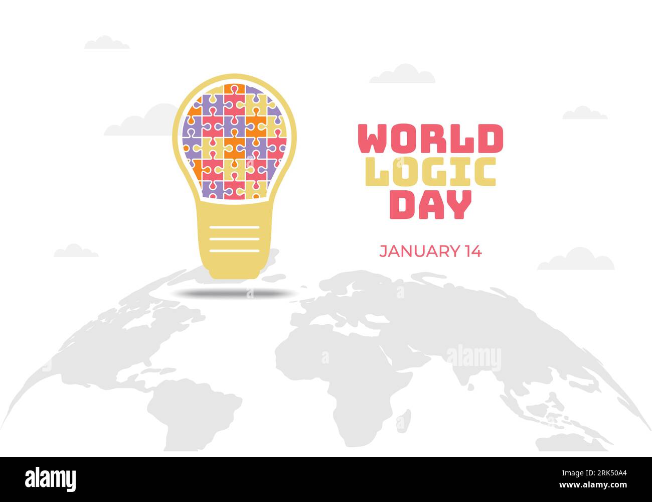 World logic day banner poster isolated on white background celebrated ...