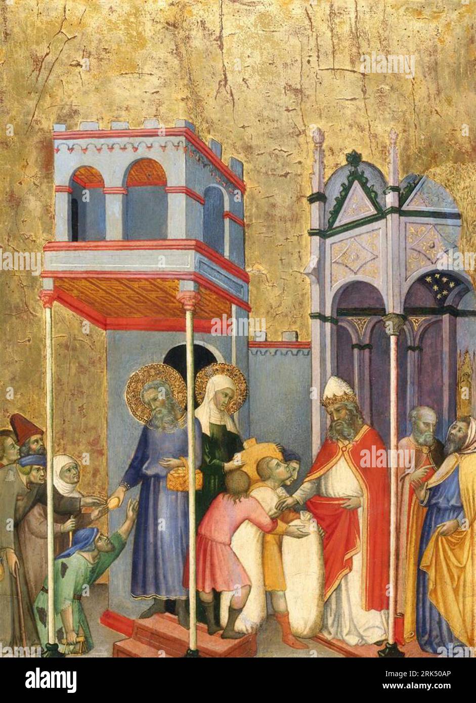 Joachim and Anna Giving Food to the Poor and Offerings to the Temple ...