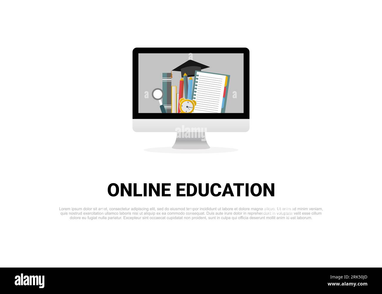 Online education day background isolated on white background Stock ...