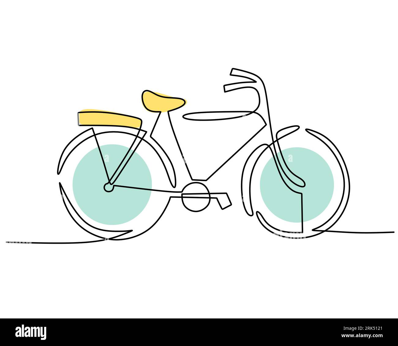 Hand drawing single one line of Classic bicycle transportation isolated ...