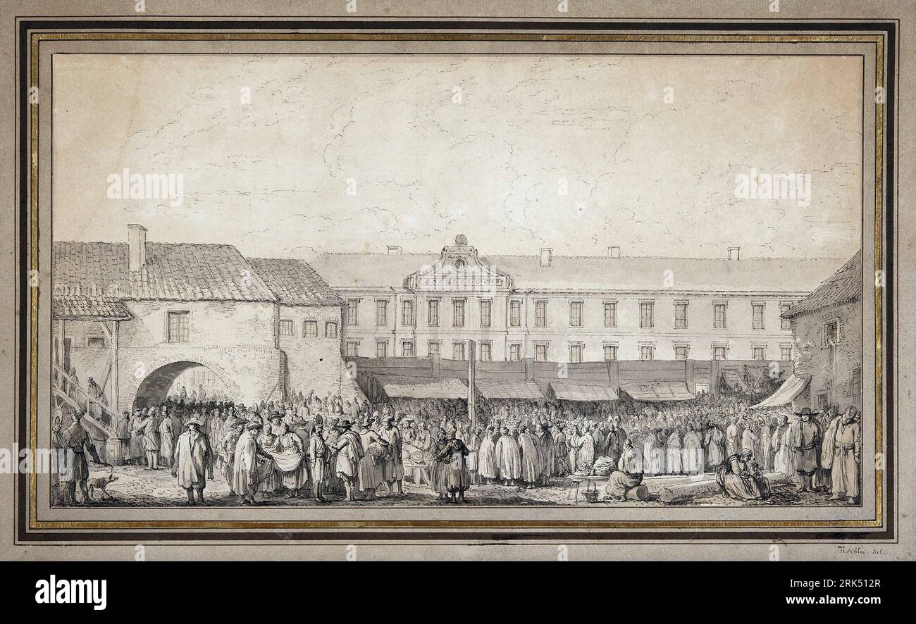 View of the Pociejów Palace in Warsaw 1795 by Jean-Pierre Norblin de La ...