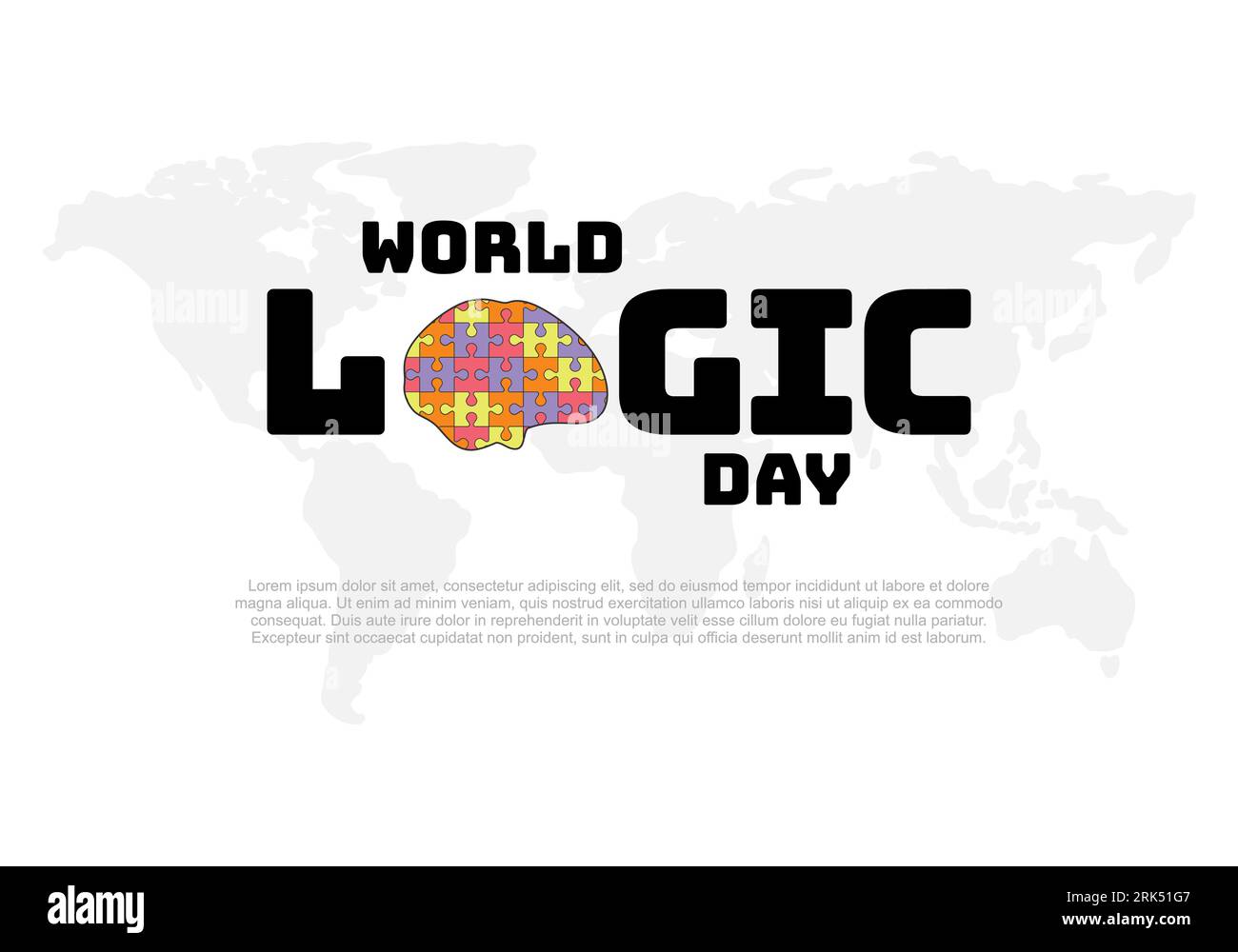 World logic day banner poster isolated on white background celebrated ...