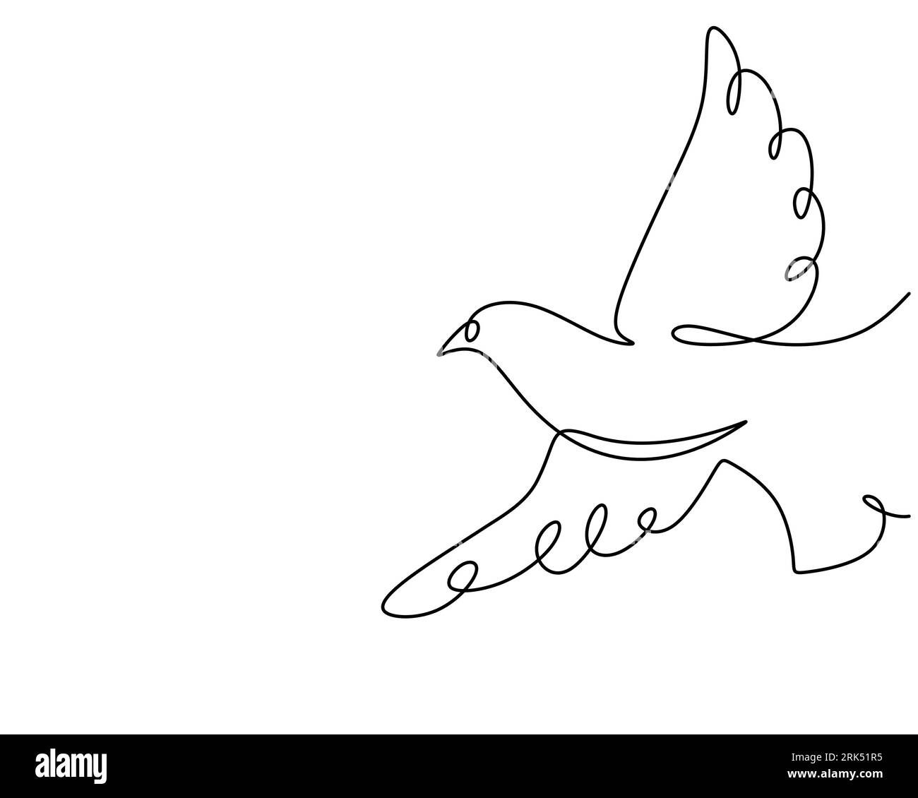 Pigeon one line drawing Cut Out Stock Images & Pictures - Alamy