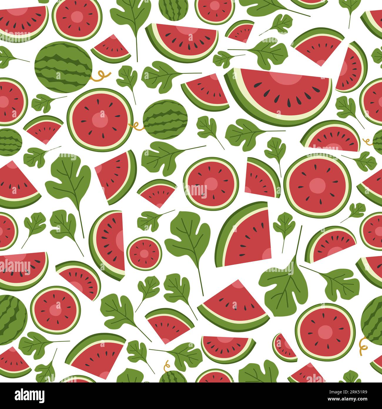 Watermelon seamless pattern isolated on white background Stock Vector ...