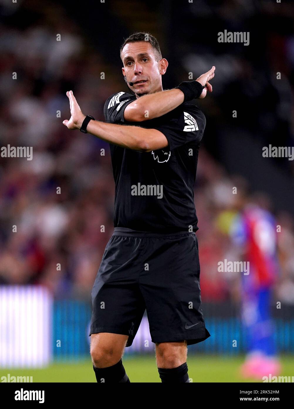 David Coote, referee during the Premier League match at Selhurst Park ...