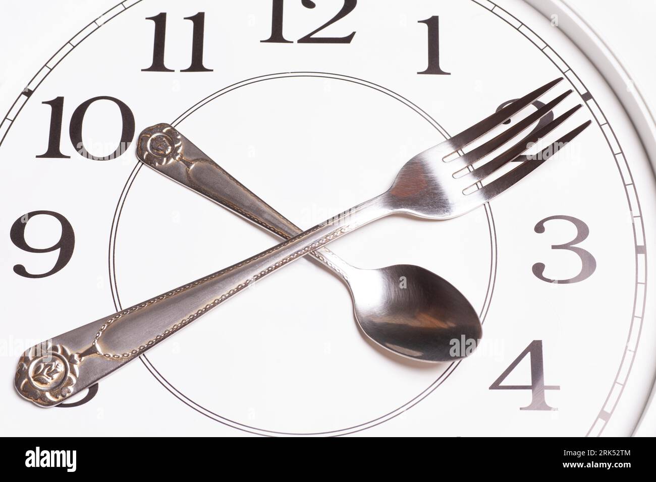 Clock made of spoon and fork Stock Photo - Alamy