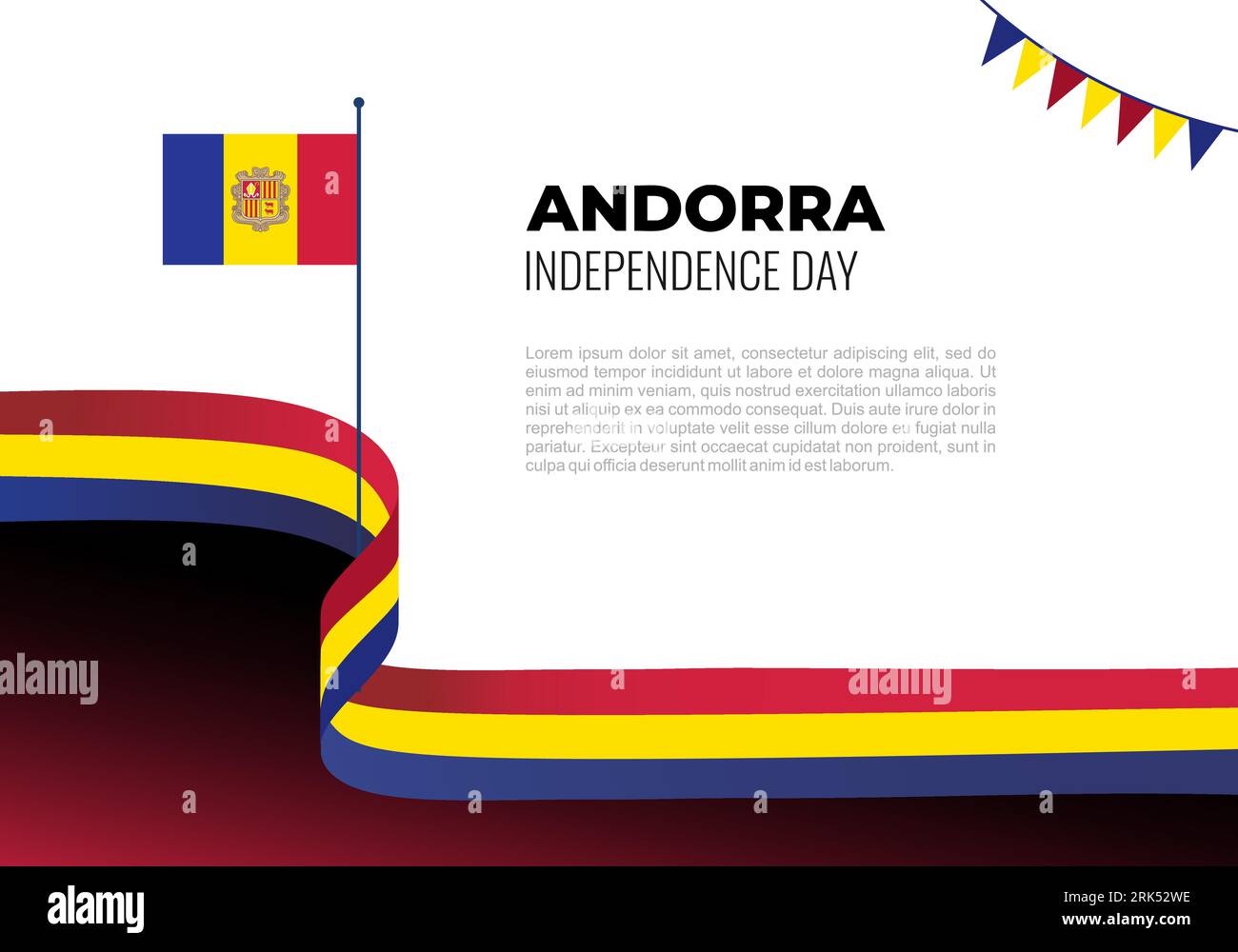 Andorra independence day banner poster isolated on white background ...
