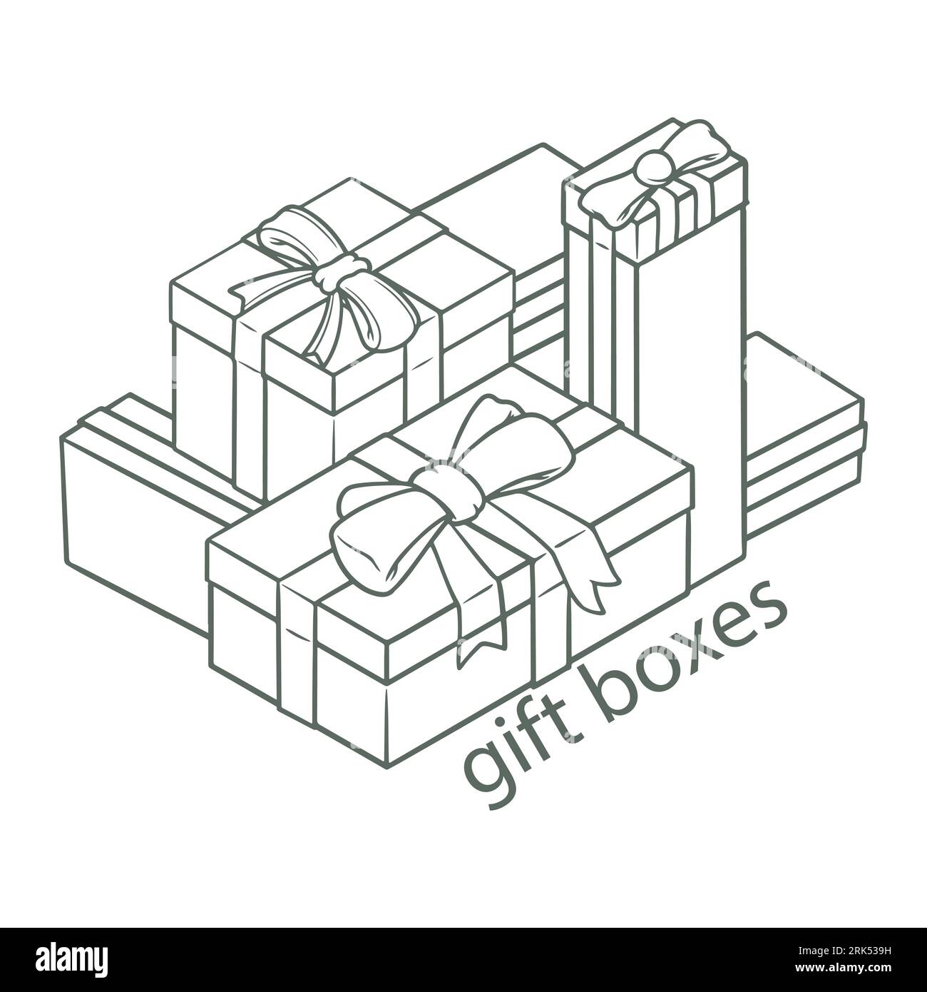 Hand drawing happy Birthday gift boxes isolated on white background ...