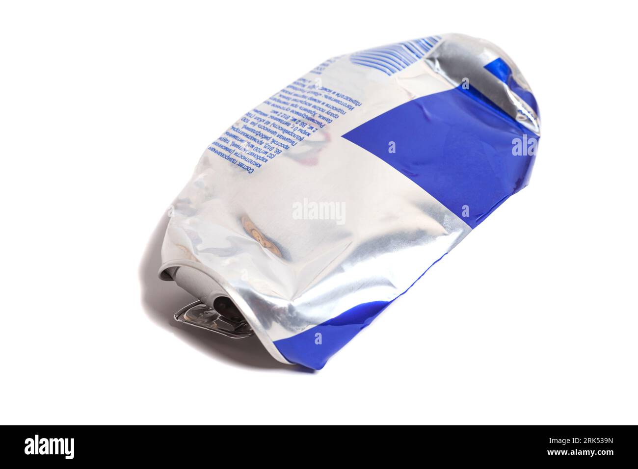 Empty crumpled can from energy drink Stock Photo - Alamy