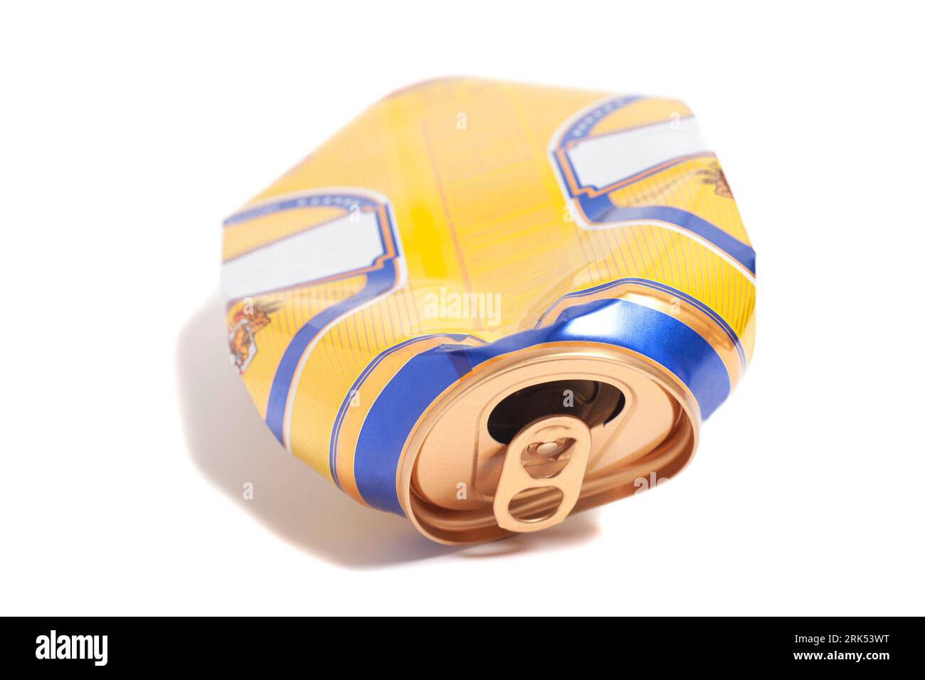 Empty crumpled can from energy drink or beer Stock Photo - Alamy