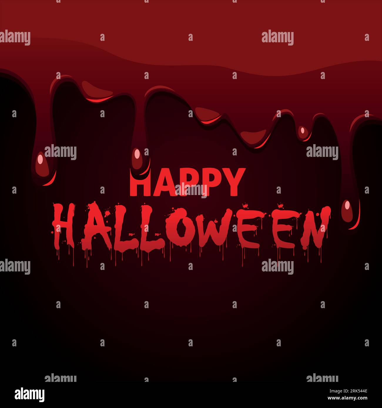 Happy Halloween lettering with dripping thick blood as the background ...