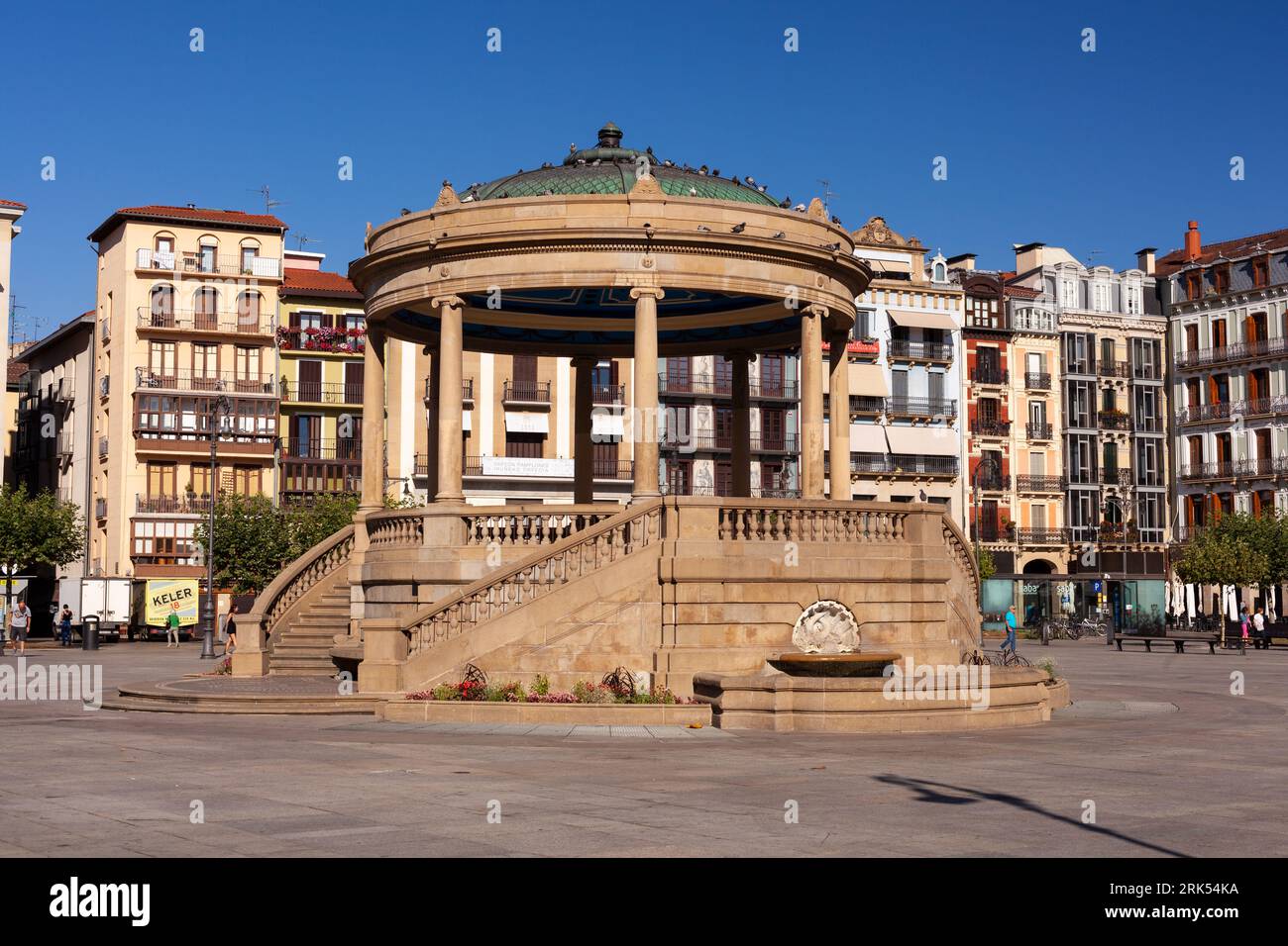 Pamplona, Spain - August 2, 2022: Pavilion monument at the castle ...