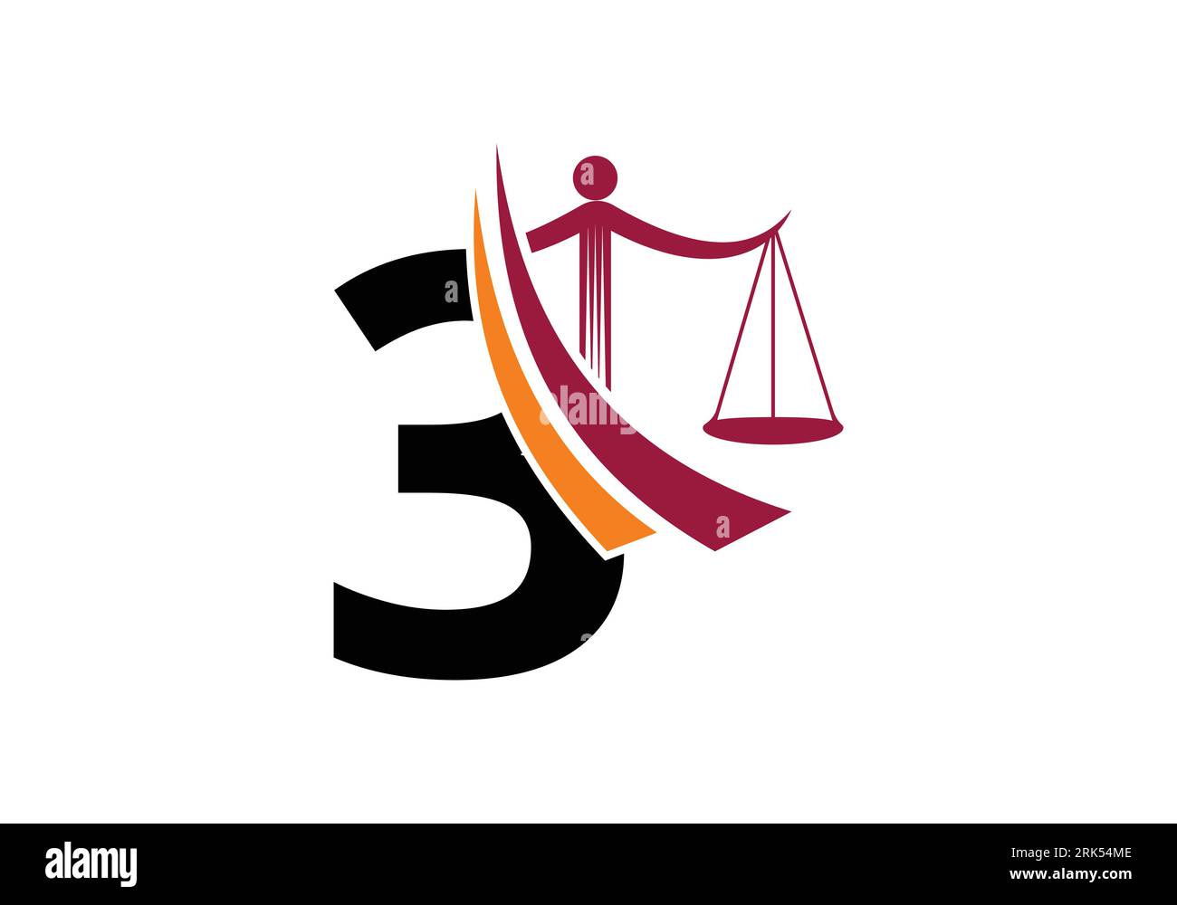 Initial 3 monogram alphabet with law scale sign symbol. Lawyer And ...