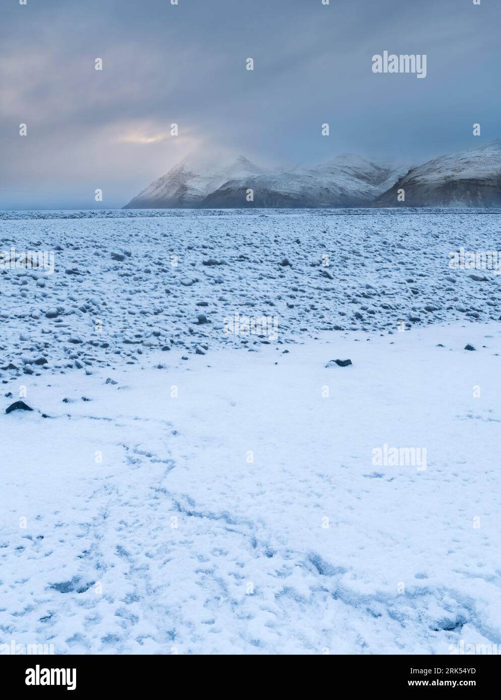 Dramatic winter landscapes in the South East of Iceland Stock Photo - Alamy