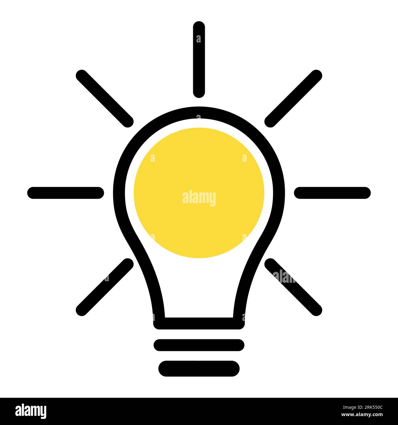 Simple icon of light bulb isolated on white, vector illustration Stock ...
