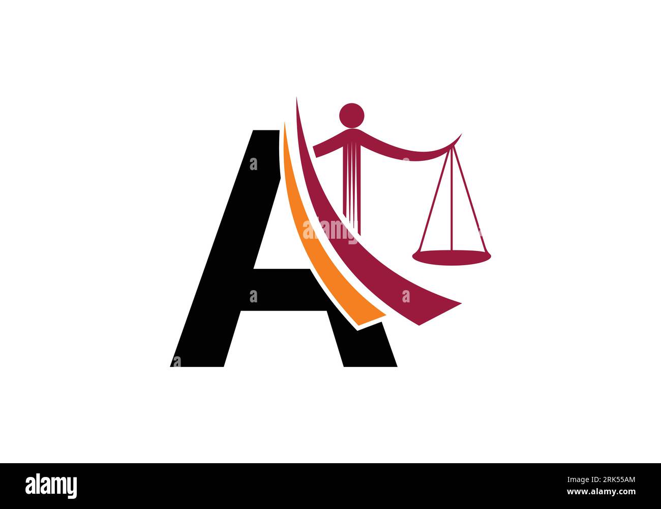 Initial A monogram alphabet with law scale sign symbol. Lawyer And ...