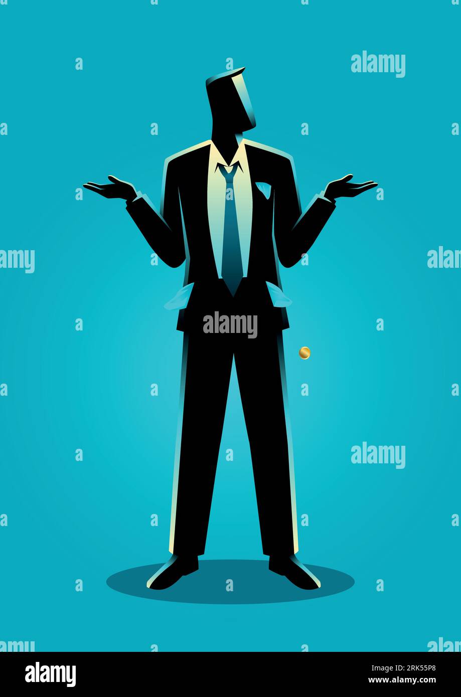 Business concept vector illustration of a businessman with empty ...