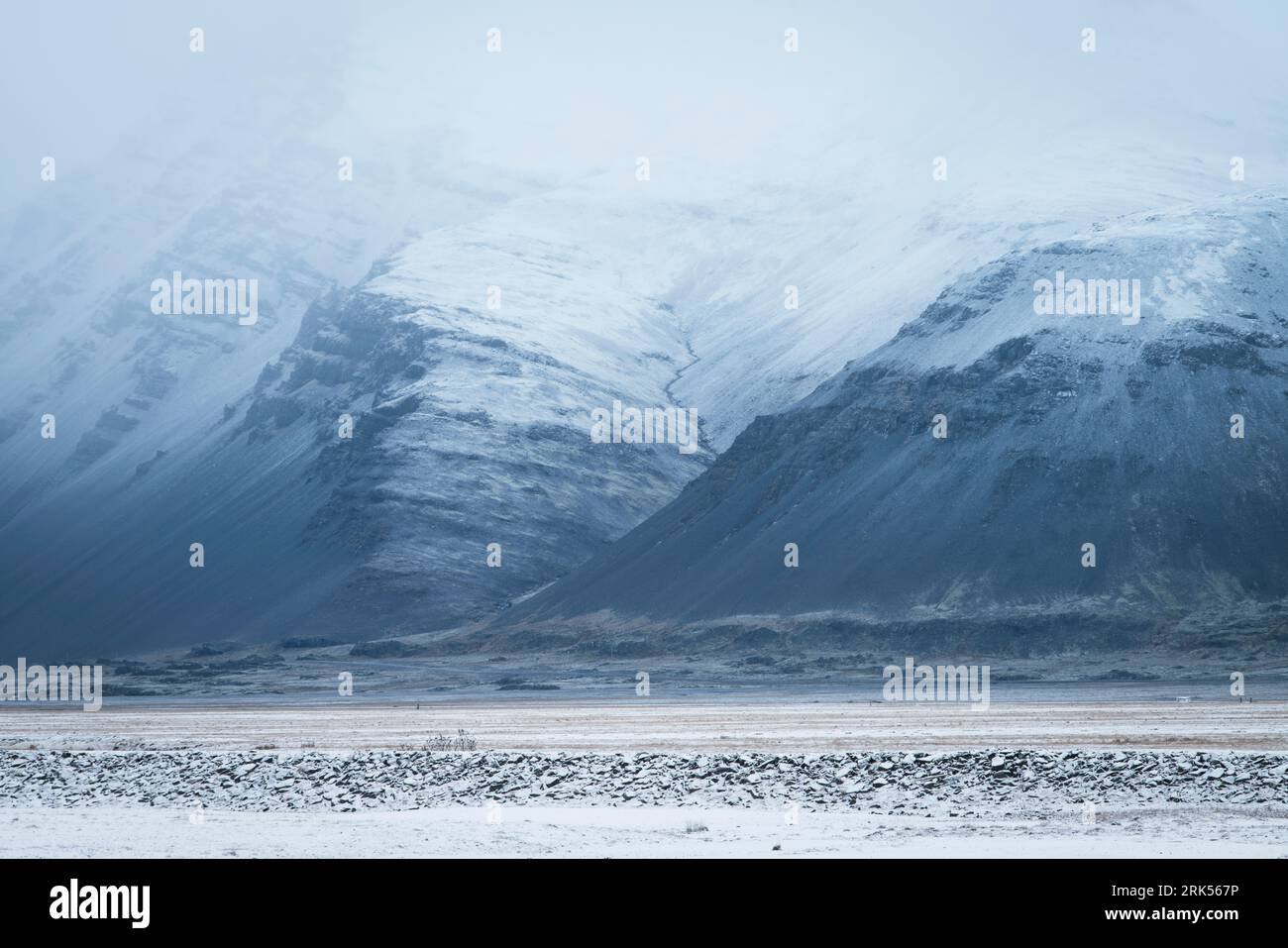 Dramatic winter landscapes in the South East of Iceland Stock Photo - Alamy