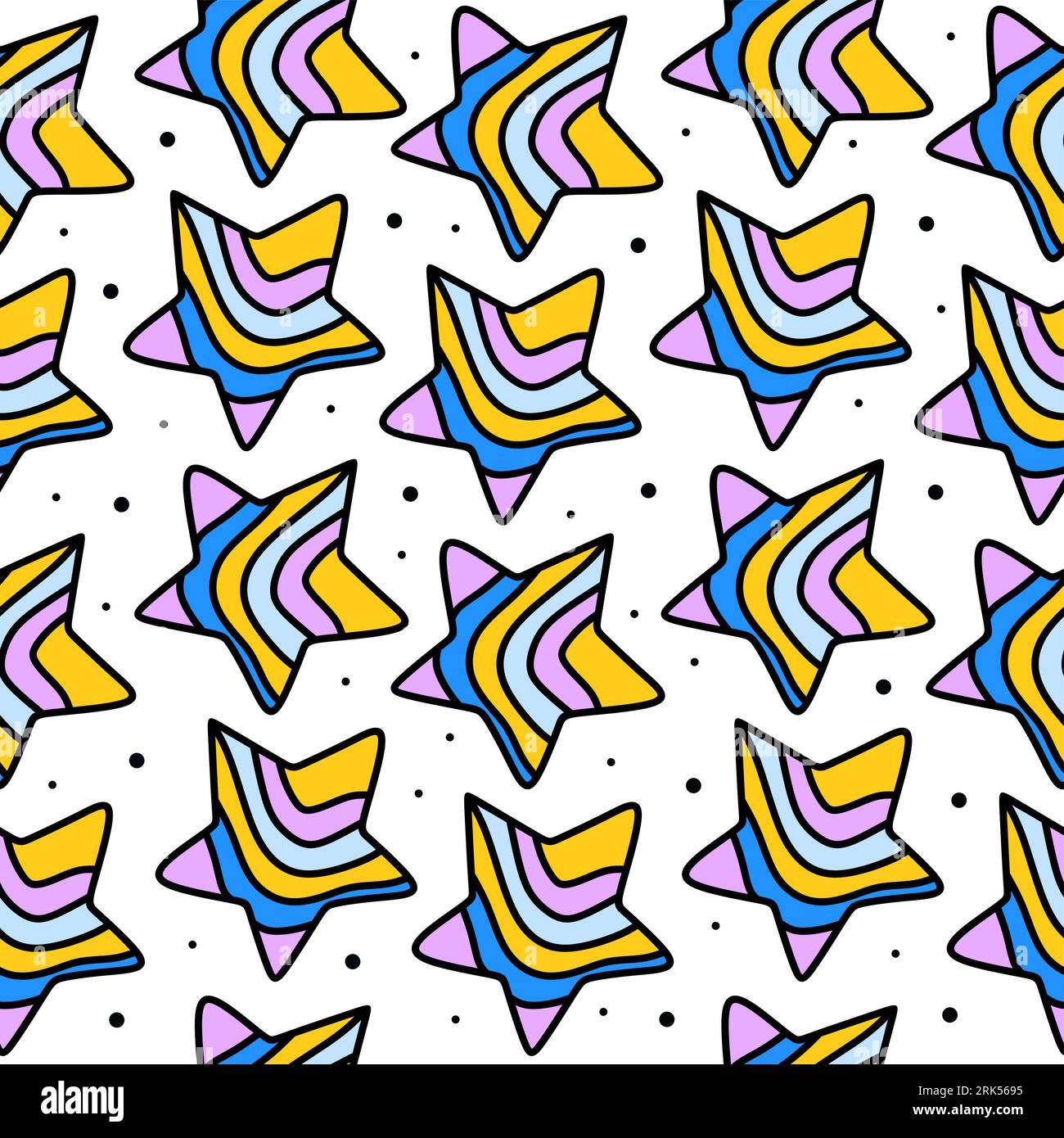 Cute stars seamless pattern isolated on white background Stock Vector ...