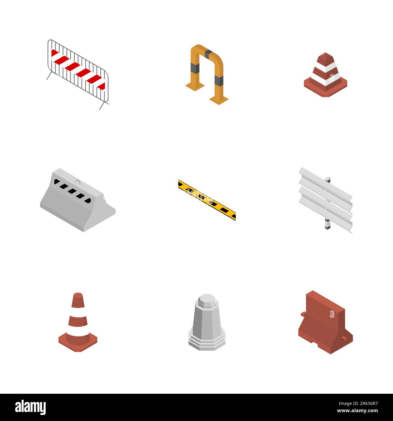 Concrete safety barrier construction Stock Vector Images - Alamy