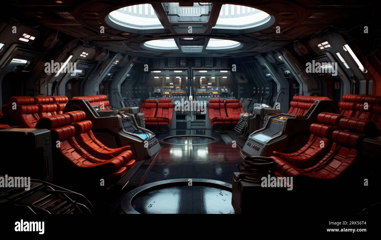 An enterprise workspace in a space station environment with multiple ...