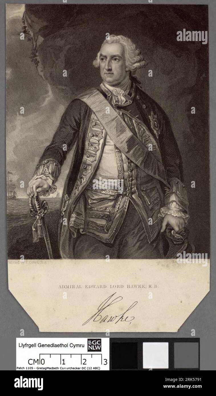 Admiral Edward Lord Hawke, K.B before 1867 by Henry Thomas Ryall Stock ...