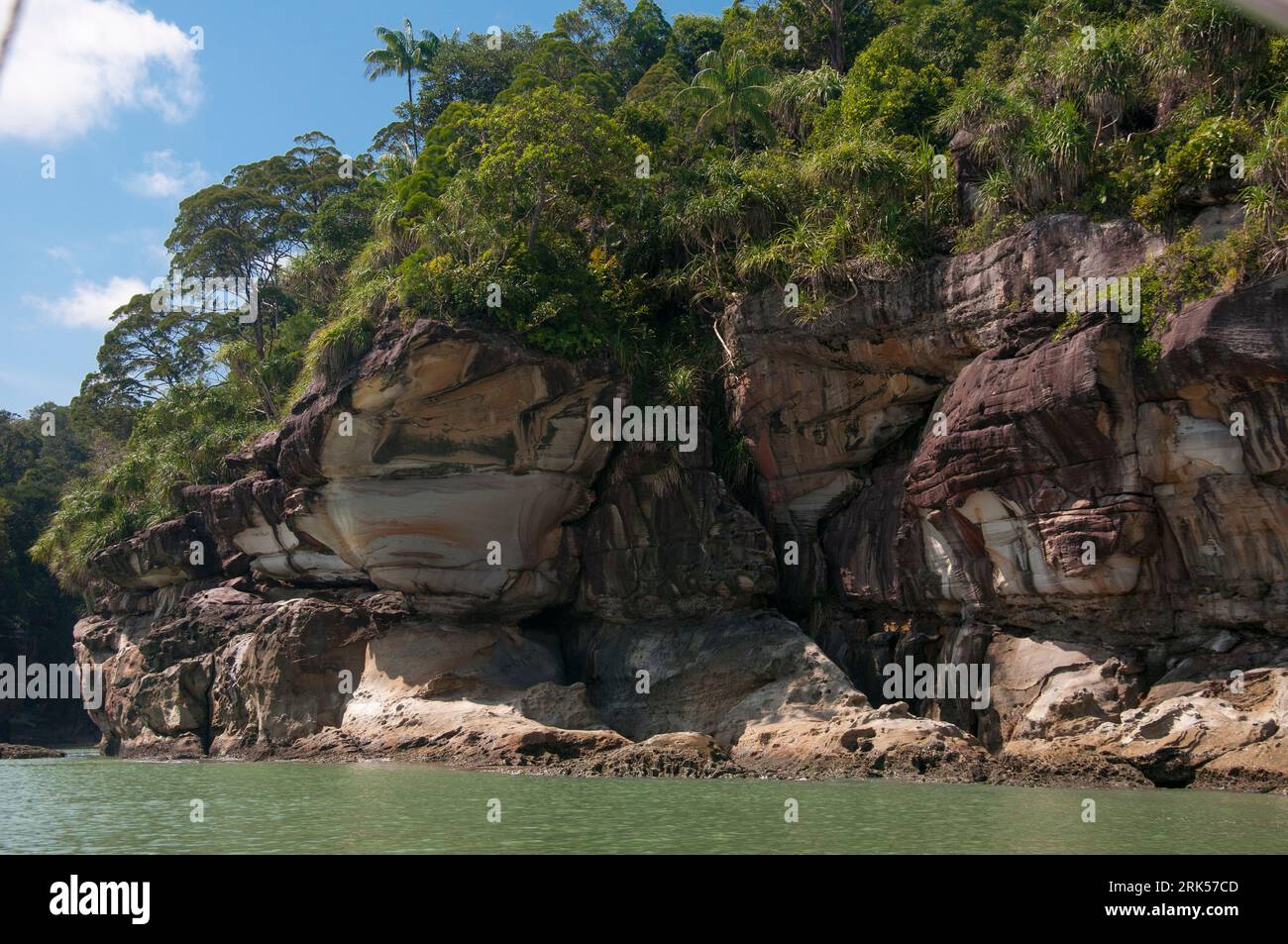 Towering sandstone cliffs distinguish the coastal landforms of Bako ...