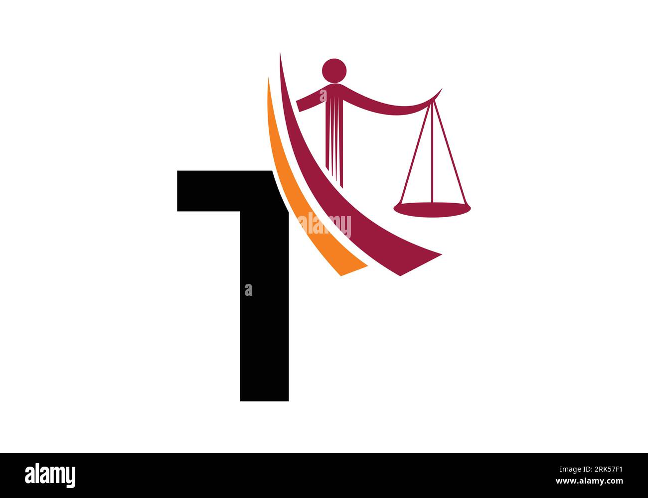 Initial T monogram alphabet with law scale sign symbol. Lawyer And ...