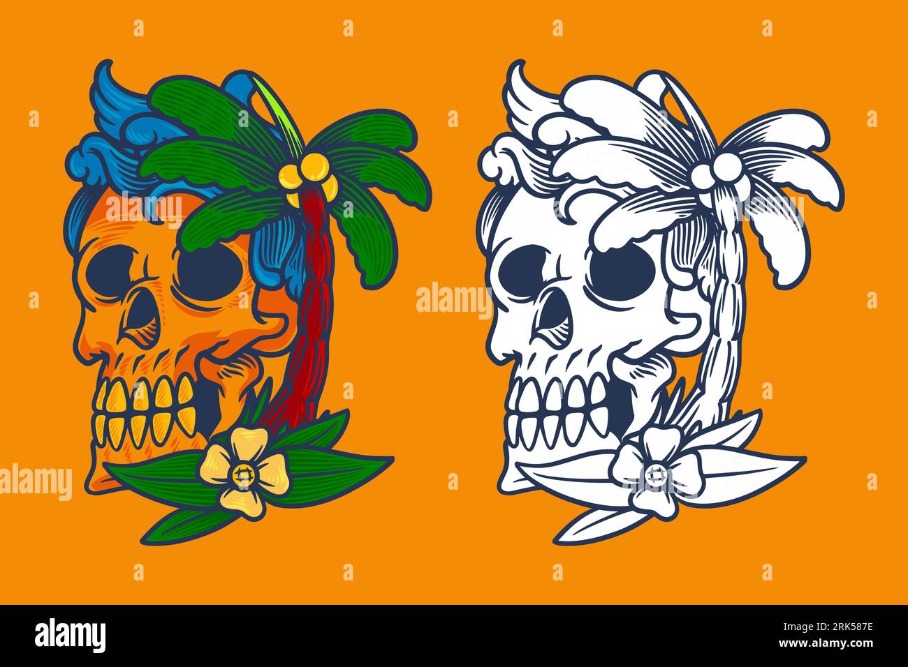 beach skull head vector illustration Stock Vector Image & Art - Alamy
