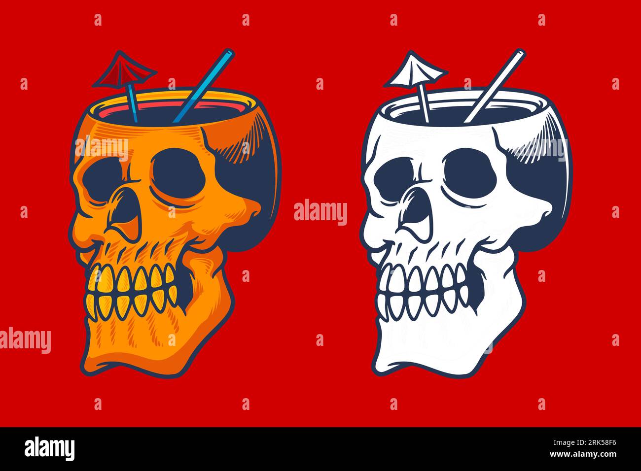 waterpool skull head vector illustration Stock Vector Image & Art - Alamy