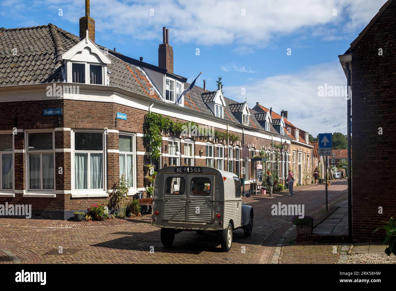 the village Veere on the peninsula Walcheren, houses on Oudestraat ...