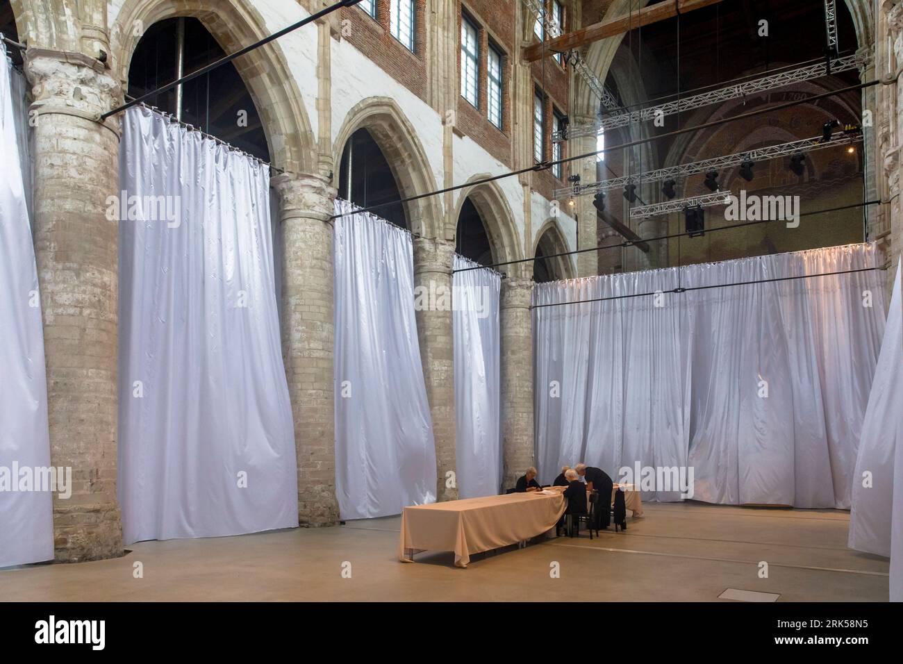 installation by the artist Marinus Boezem in the church Grote Kerk in ...