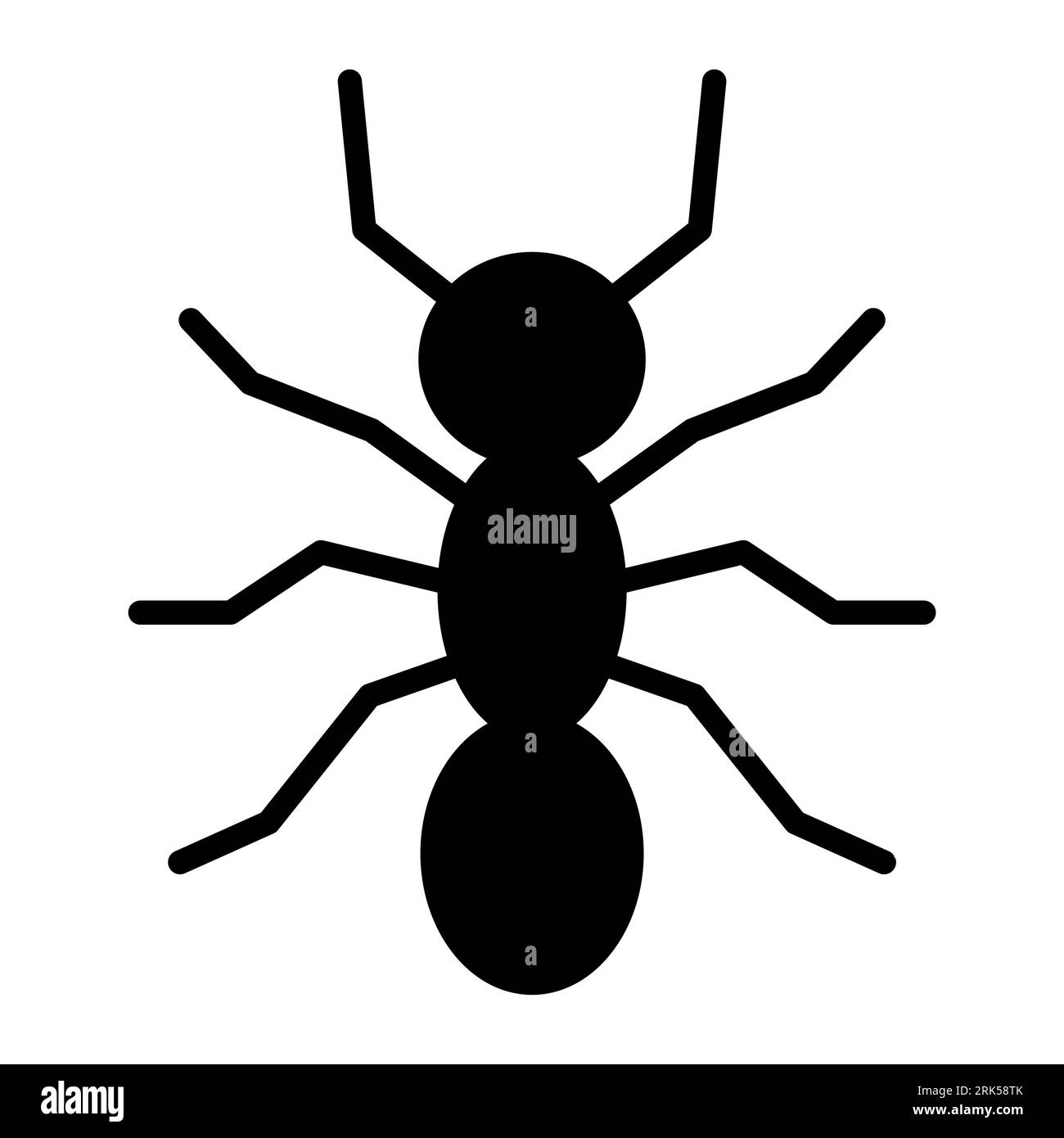 Simple icon of an ant isolated on white, vector illustration Stock ...