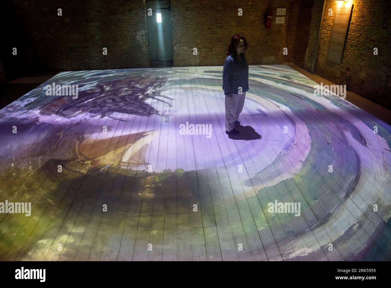 projection of artworks in a tower level of the church Grote Kerk in ...