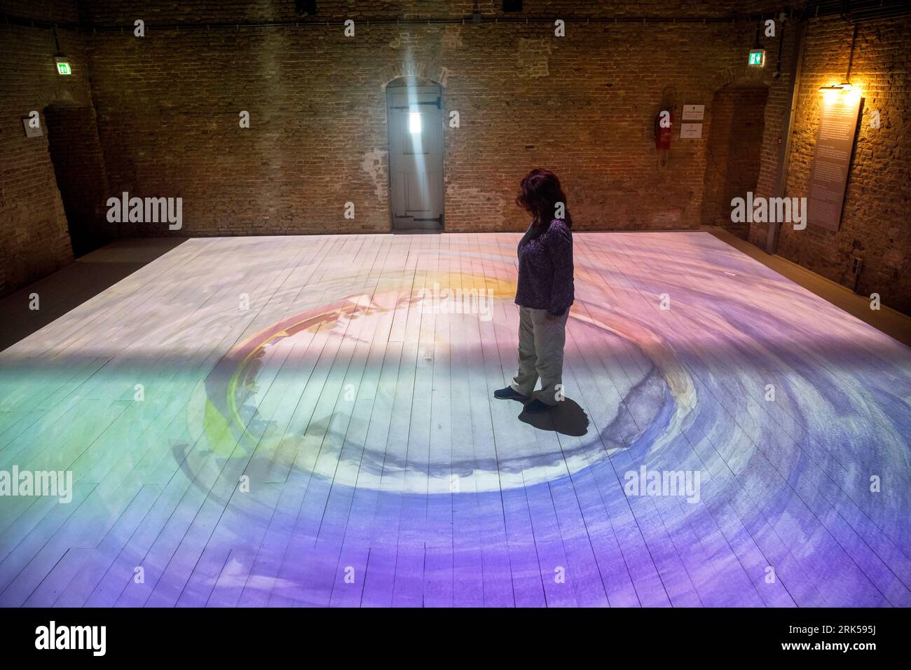 projection of artworks in a tower level of the church Grote Kerk in ...