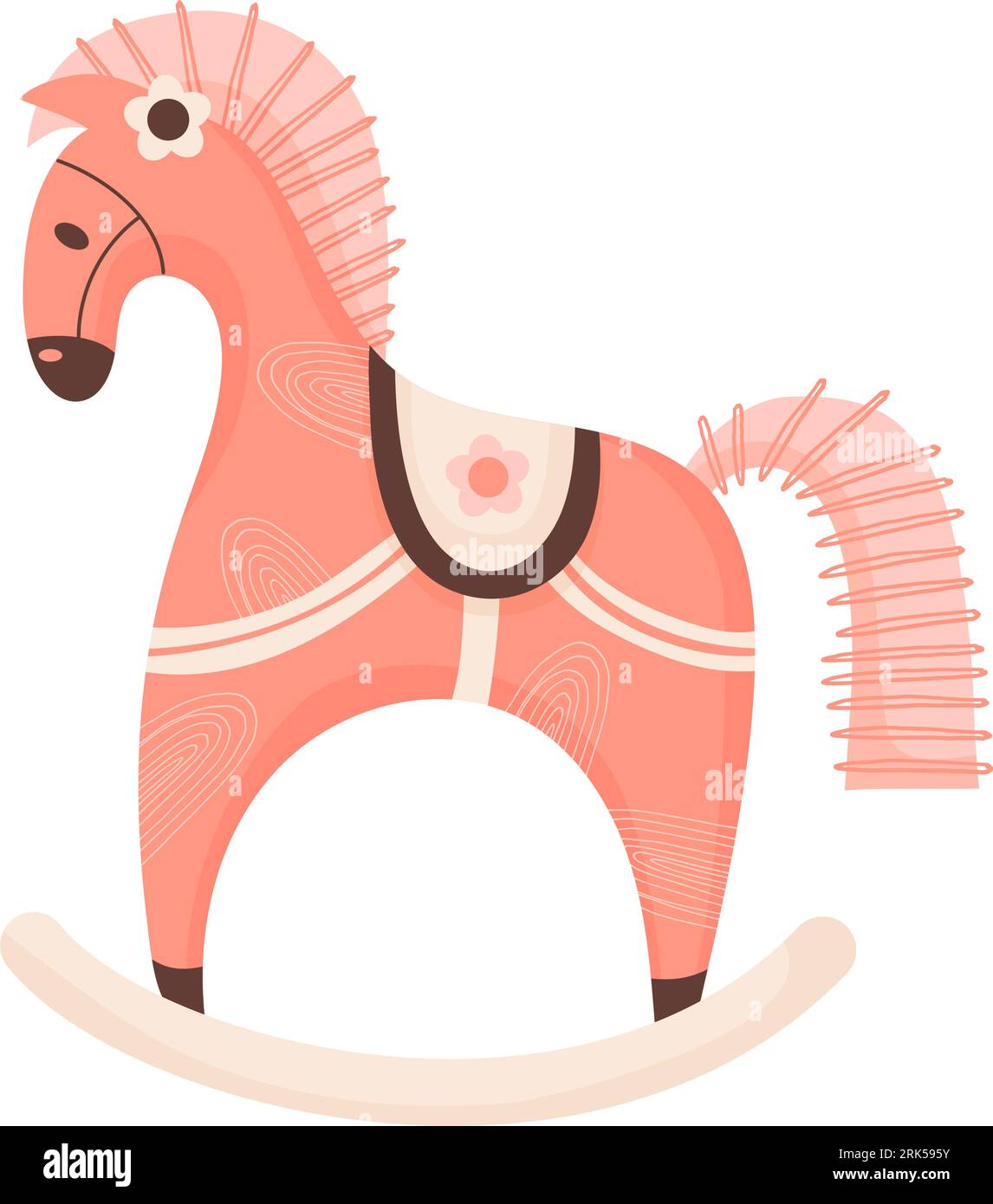 Rocking horse. Children toy. Vector illustration. Cute decorative ...
