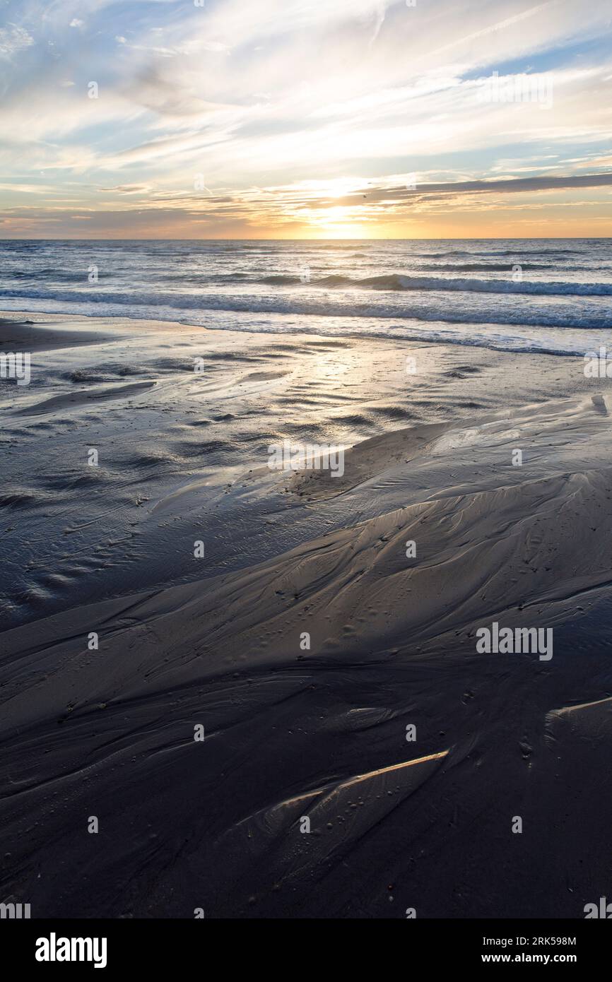 a tidal flat channel at the beach in Oostkapelle on the peninsula ...
