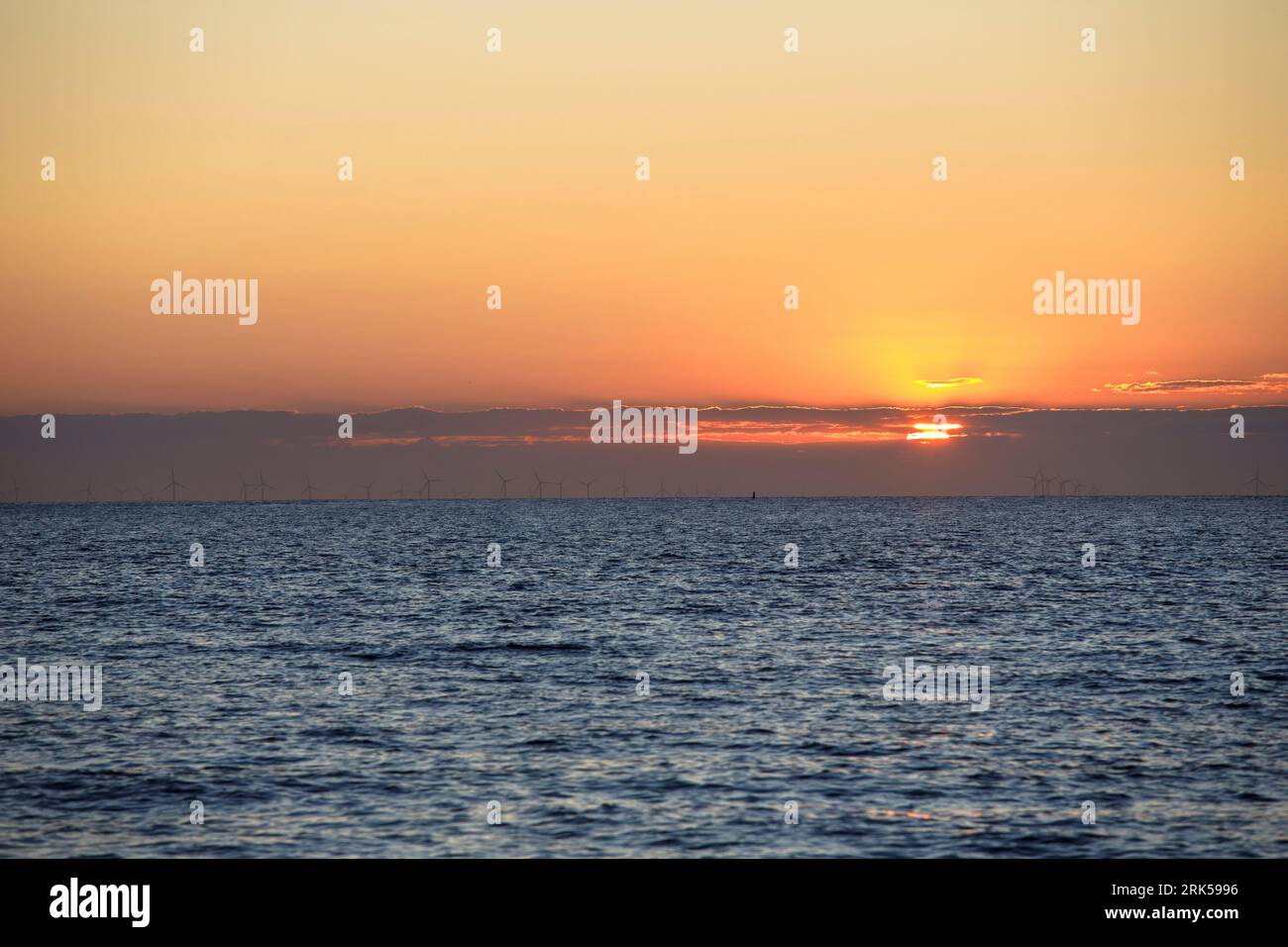 sunset at the beach in Oostkapelle on the peninsula Walcheren, Zeeland ...