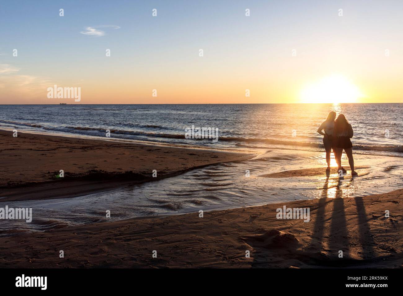 a tidal flat channel at the beach in Oostkapelle on the peninsula ...